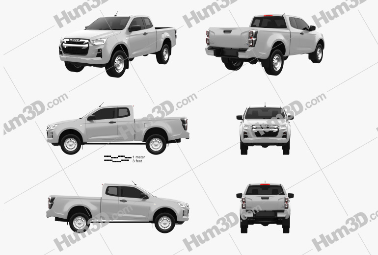 Isuzu D-Max blueprints Download in PNG - 3DModels.org