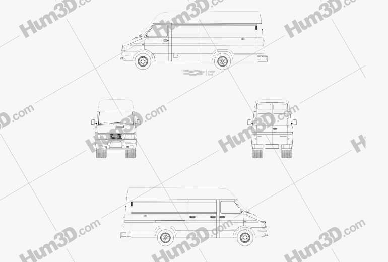 Iveco Daily Panel Van 1996 Blueprint - 3DModels.org