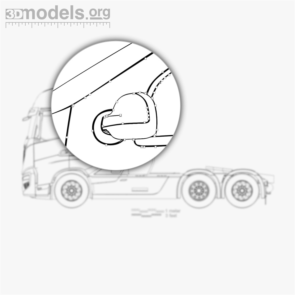 Iveco Heavy Duty FCEV Tractor Truck 2025 Vector Blueprint - 3DModels.org