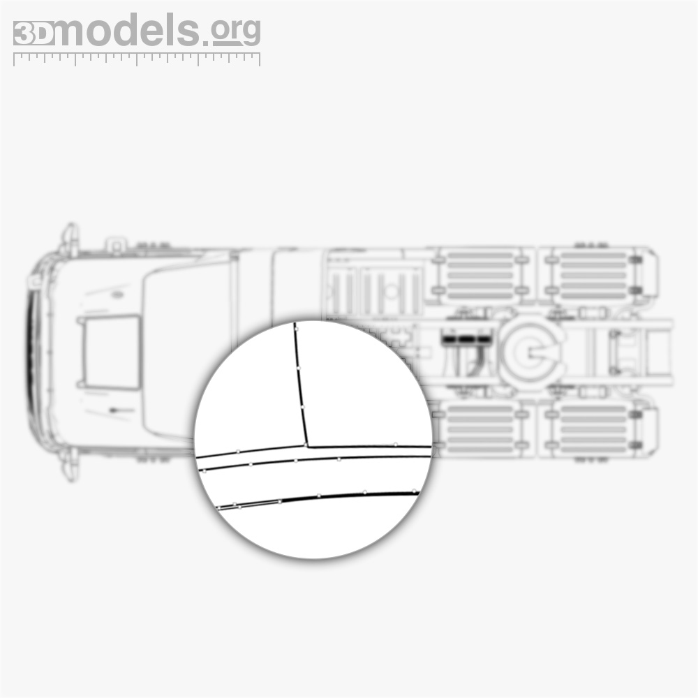 Iveco Heavy Duty FCEV Tractor Truck 2025 Vector Blueprint - 3DModels.org