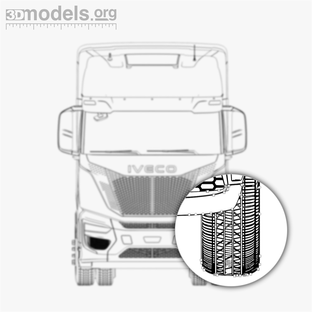 Iveco Heavy Duty FCEV Tractor Truck 2025 Vector Blueprint - 3DModels.org