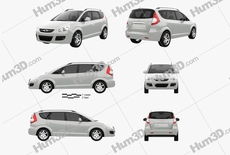 JAC Heyue RS 2014 Blueprint Template - 3DModels.org