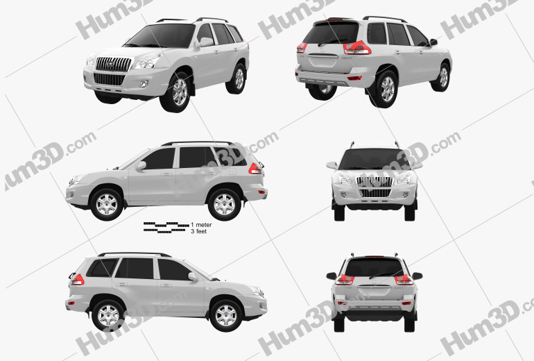 JAC Rein S1 2014 Blueprint Template - 3DModels.org
