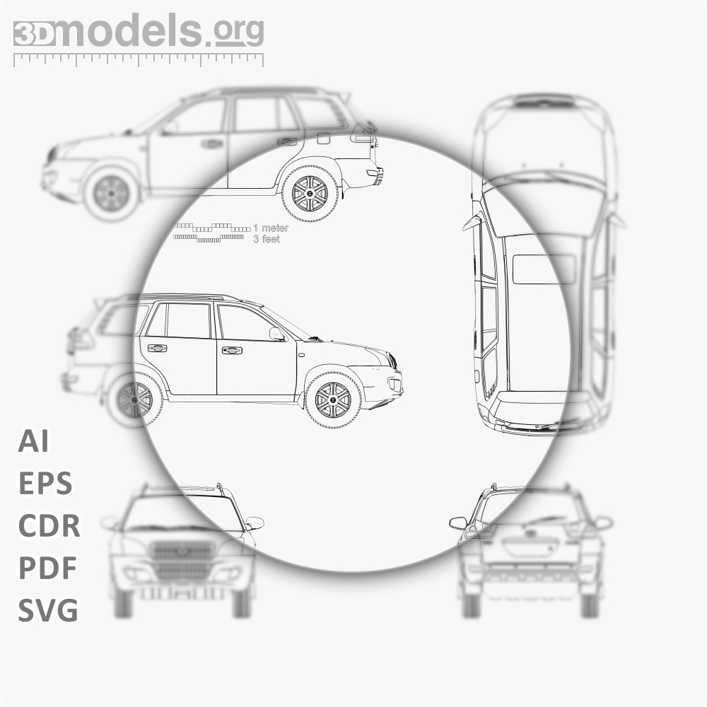 JAC Rein S1 2014 Vector Blueprint - 3DModels.org