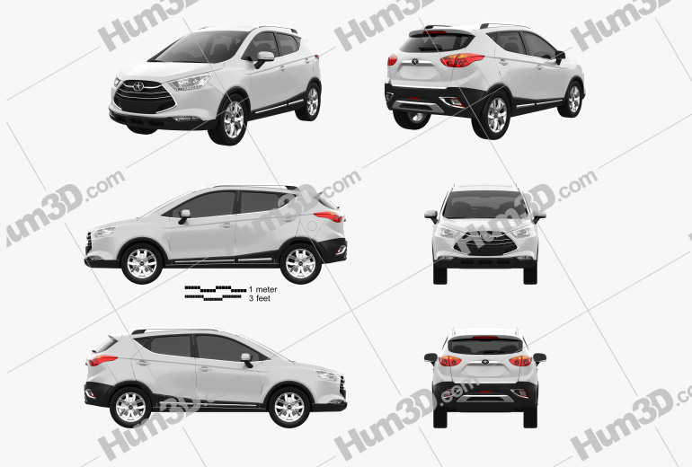 JAC Refine S3 2018 Blueprint Template - 3DModels.org