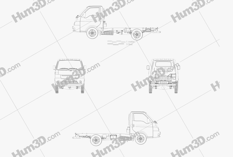 JAC X200 Camion Châssis 2022 Blueprint - 3DModels.org