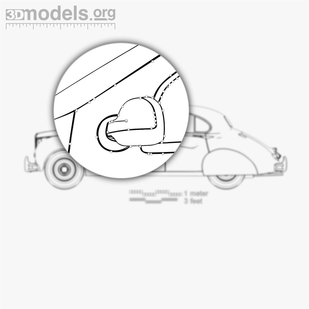 Jaguar Mark VII 1951 Vector Blueprint - 3DModels.org