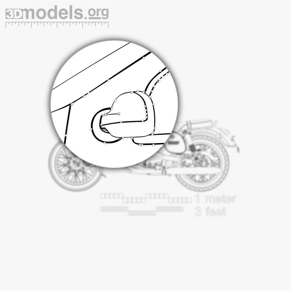 Jawa 300 CL 2021 Vector Blueprint - 3DModels.org