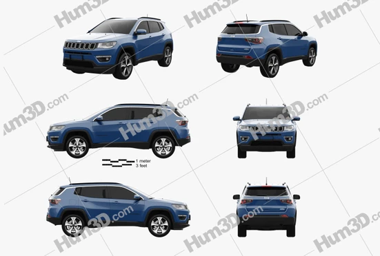 Jeep Compass blueprints Download in PNG - 3DModels.org