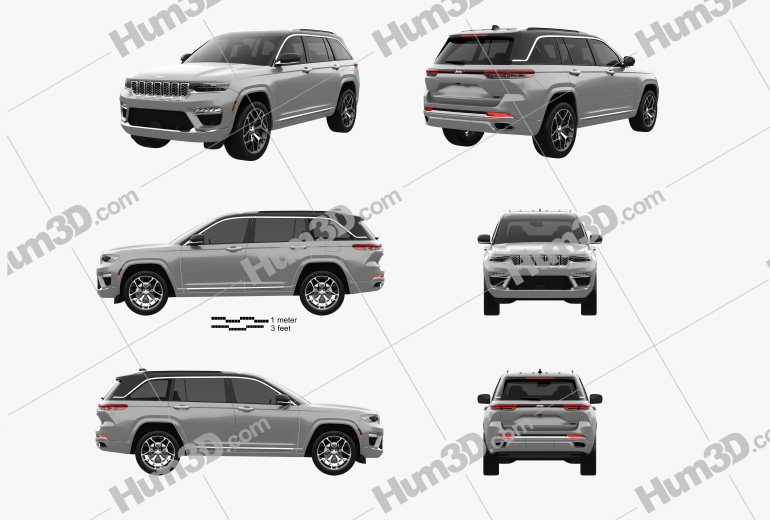 Jeep Grand Cherokee Summit Reserve 2022 Blueprint Template - 3DModels.org