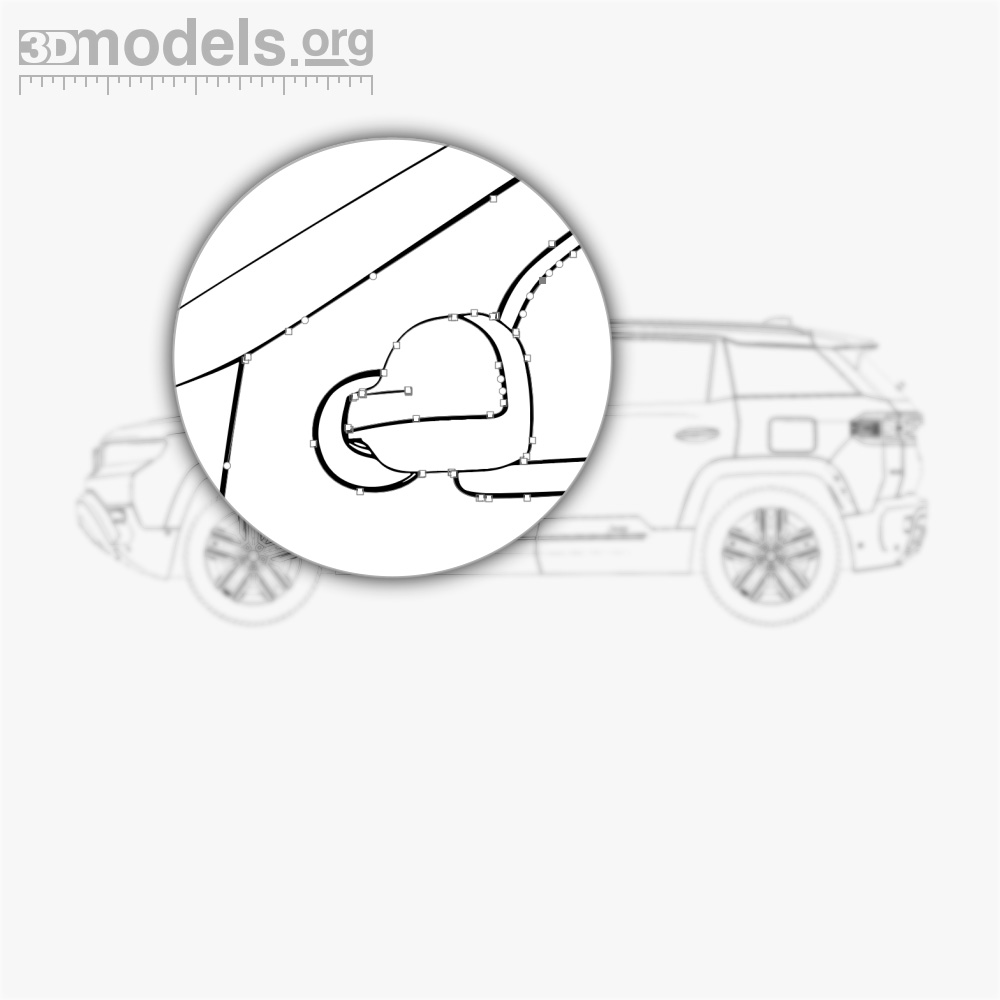 Jeep Compass 4XE Overland 2025 Vector Blueprint - 3DModels.org