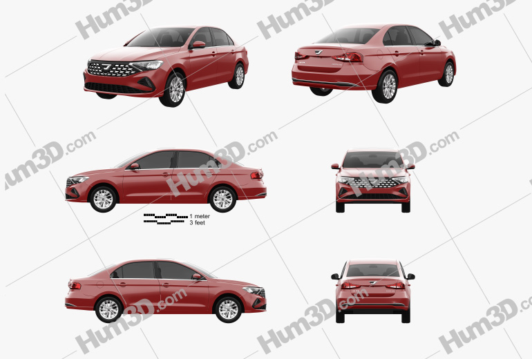 Jetta VA3 2022 Blueprint Template - 3DModels.org