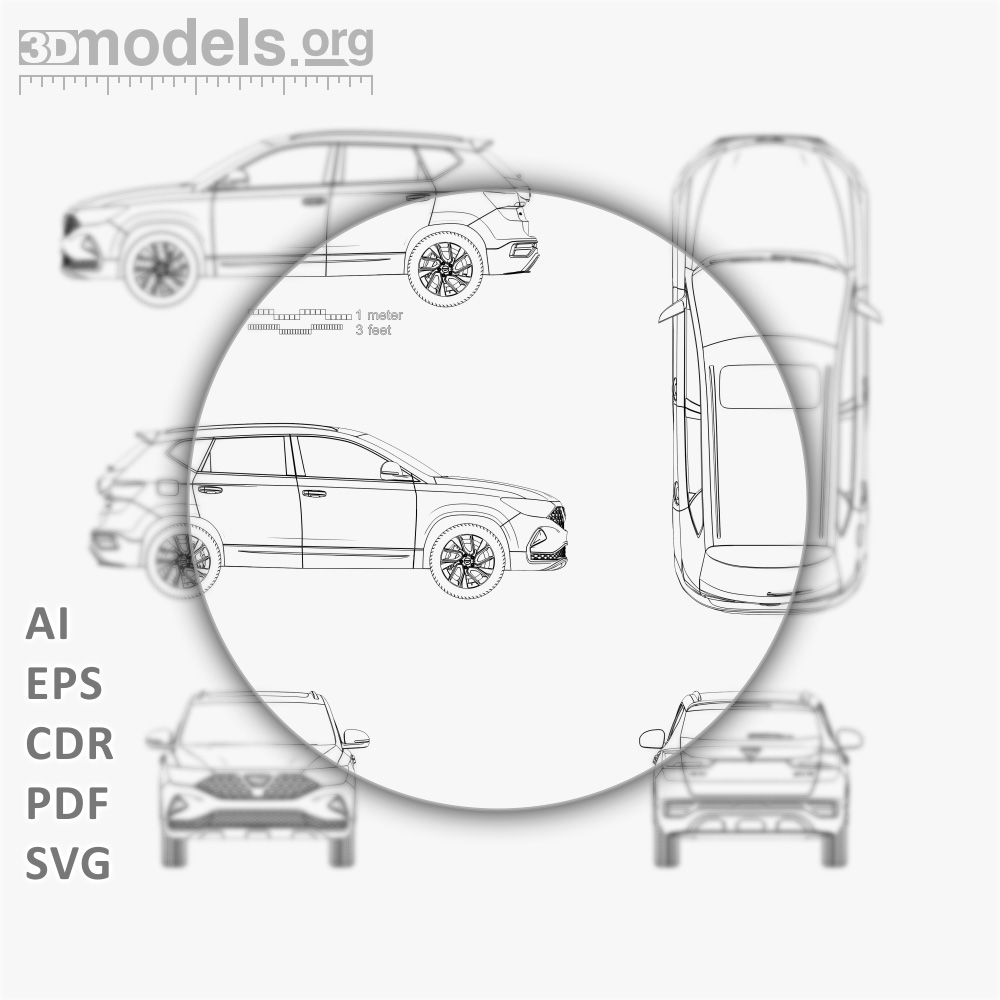 Jetta VS5 2022 Vector Blueprint - 3DModels.org