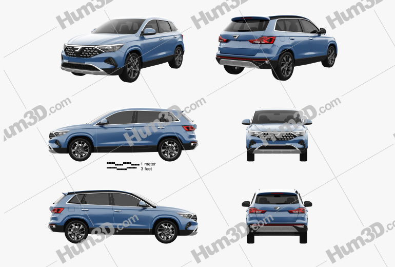 Jetta VS7 2022 Blueprint Template - 3DModels.org