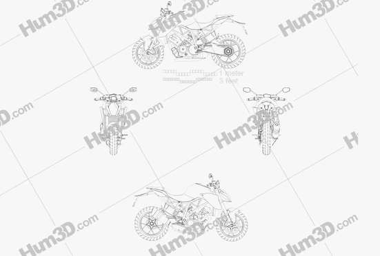 KTM blueprints Download in PNG - 3DModels.org