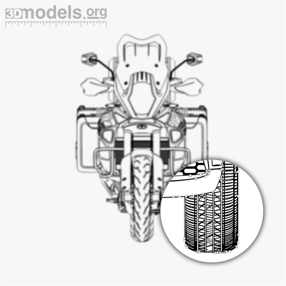 KTM 1290 Super Adventure 2015 Vector Blueprint - 3DModels.org
