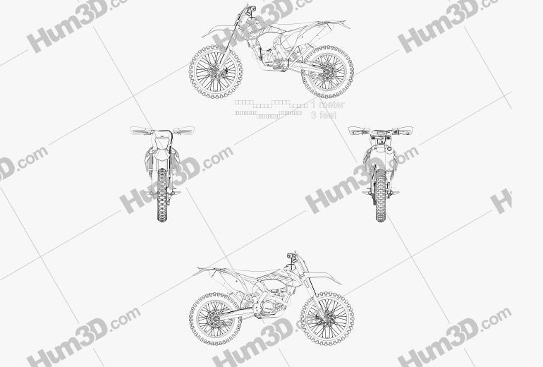 KTM 500 EXC 2016 Blueprint - 3DModels.org