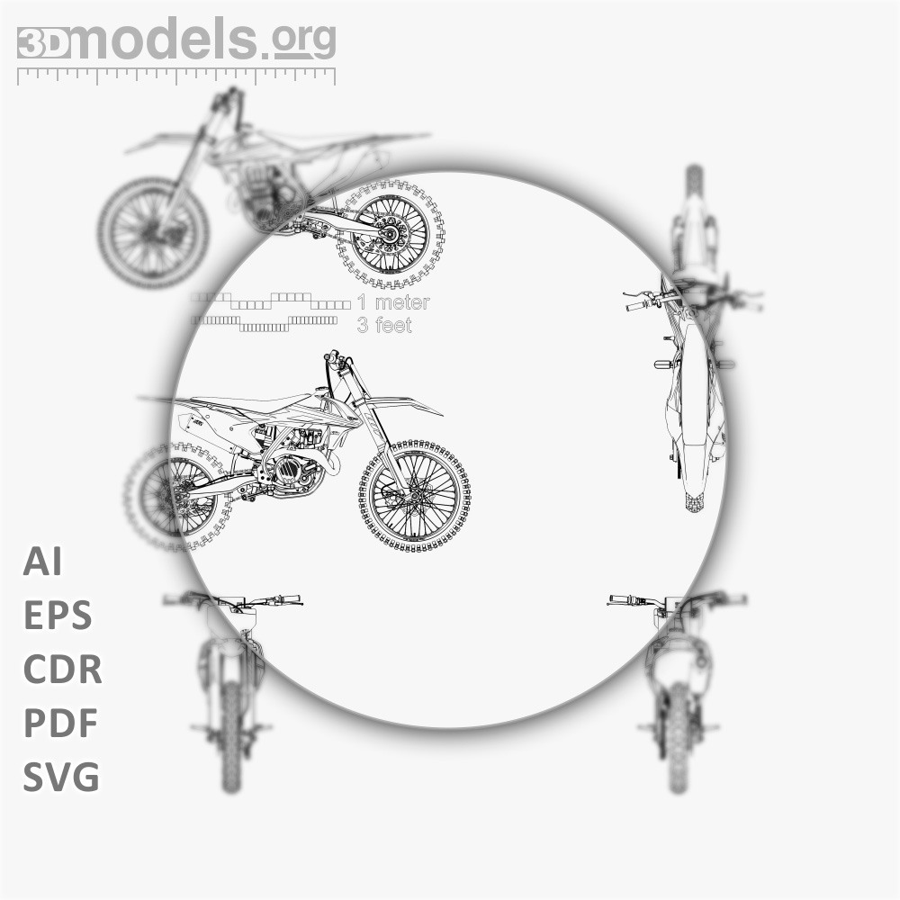KTM 450 SX-F 2016 Vector Blueprint - 3DModels.org