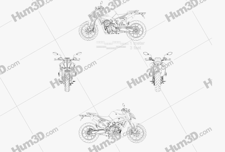 KTM 790 Duke 2018 Blueprint - 3DModels.org