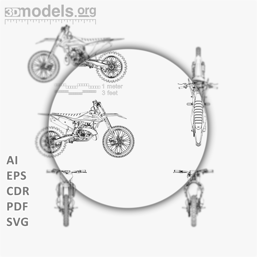 KTM 250 SX 2020 Vector Blueprint - 3DModels.org