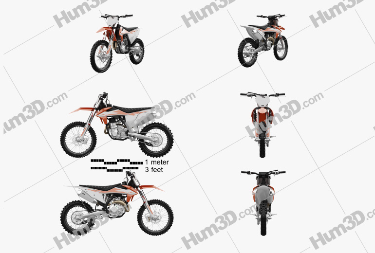 KTM 450 SX-F 2020 Blueprint Template - 3DModels.org