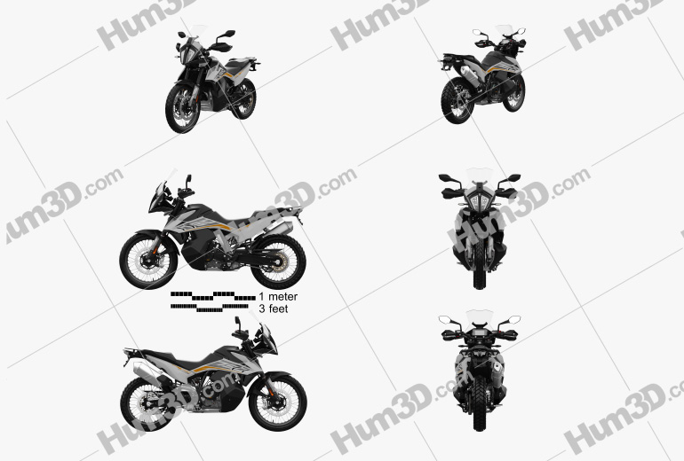 KTM 790 Adventure 2019 Blueprint Template - 3DModels.org