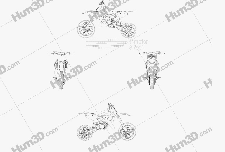KTM 50 SX 2020 Blueprint - 3DModels.org