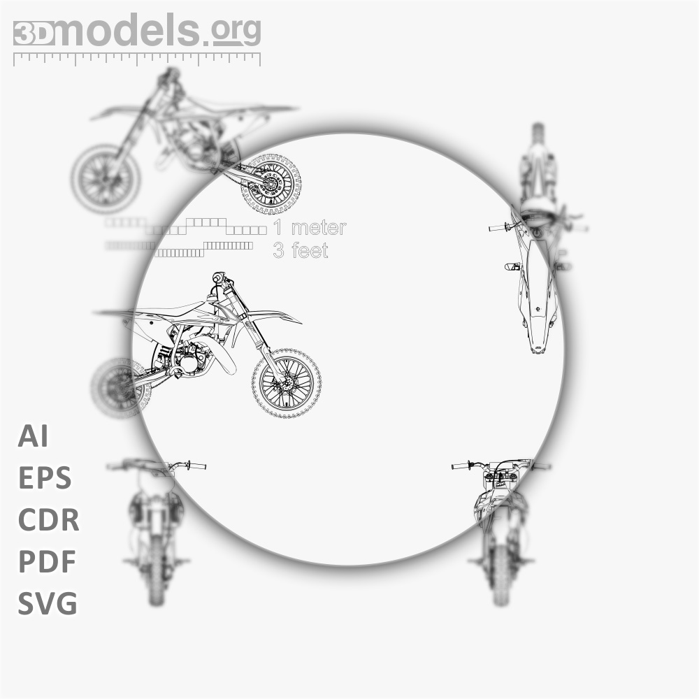 KTM 50 SX 2020 Vector Blueprint - 3DModels.org