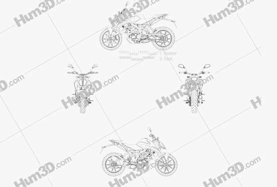 KTM blueprints Download in PNG - 3DModels.org