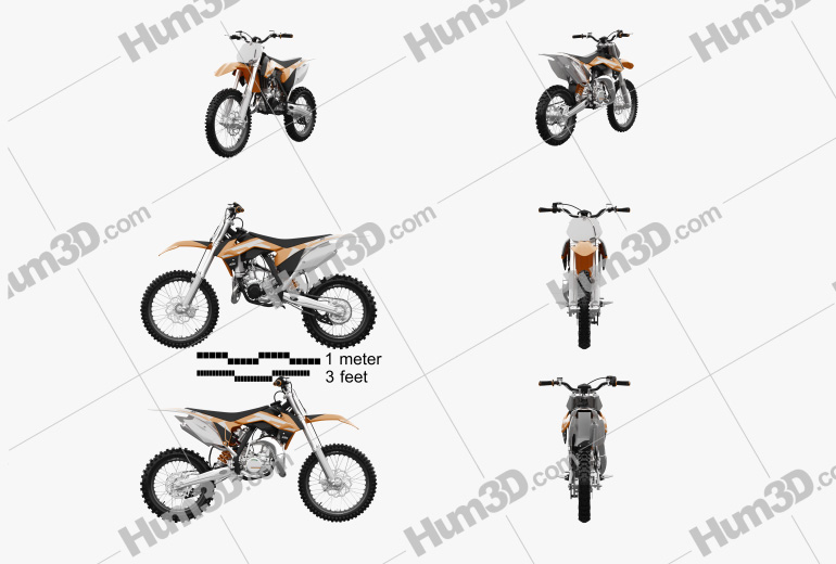 KTM SX85 2013 Blueprint Template - 3DModels.org