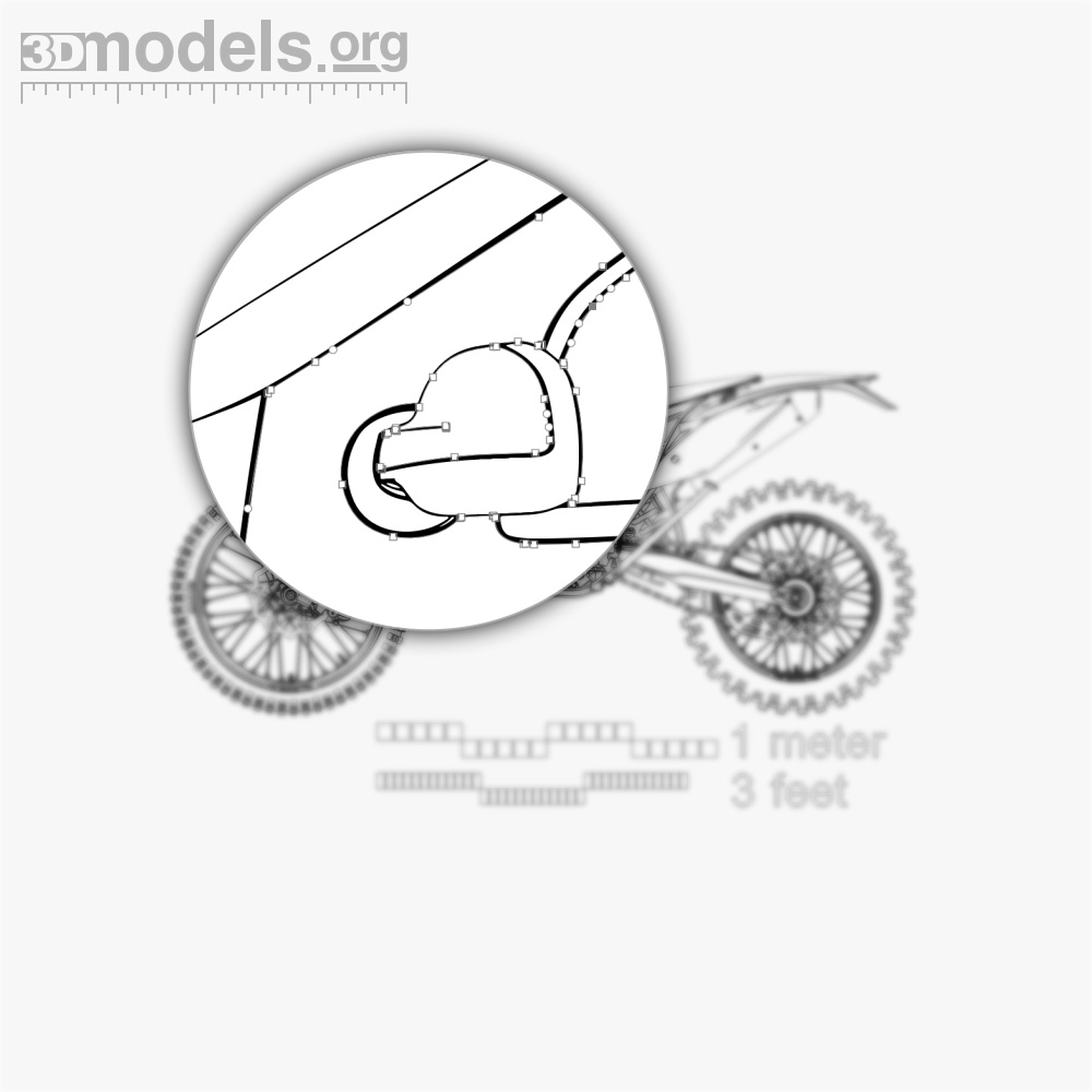 KTM EXC 450 2014 Vector Blueprint - 3DModels.org
