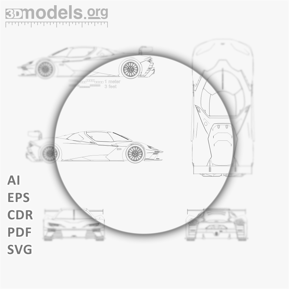 KTM X-Bow GTX 2025 Vector Blueprint - 3DModels.org