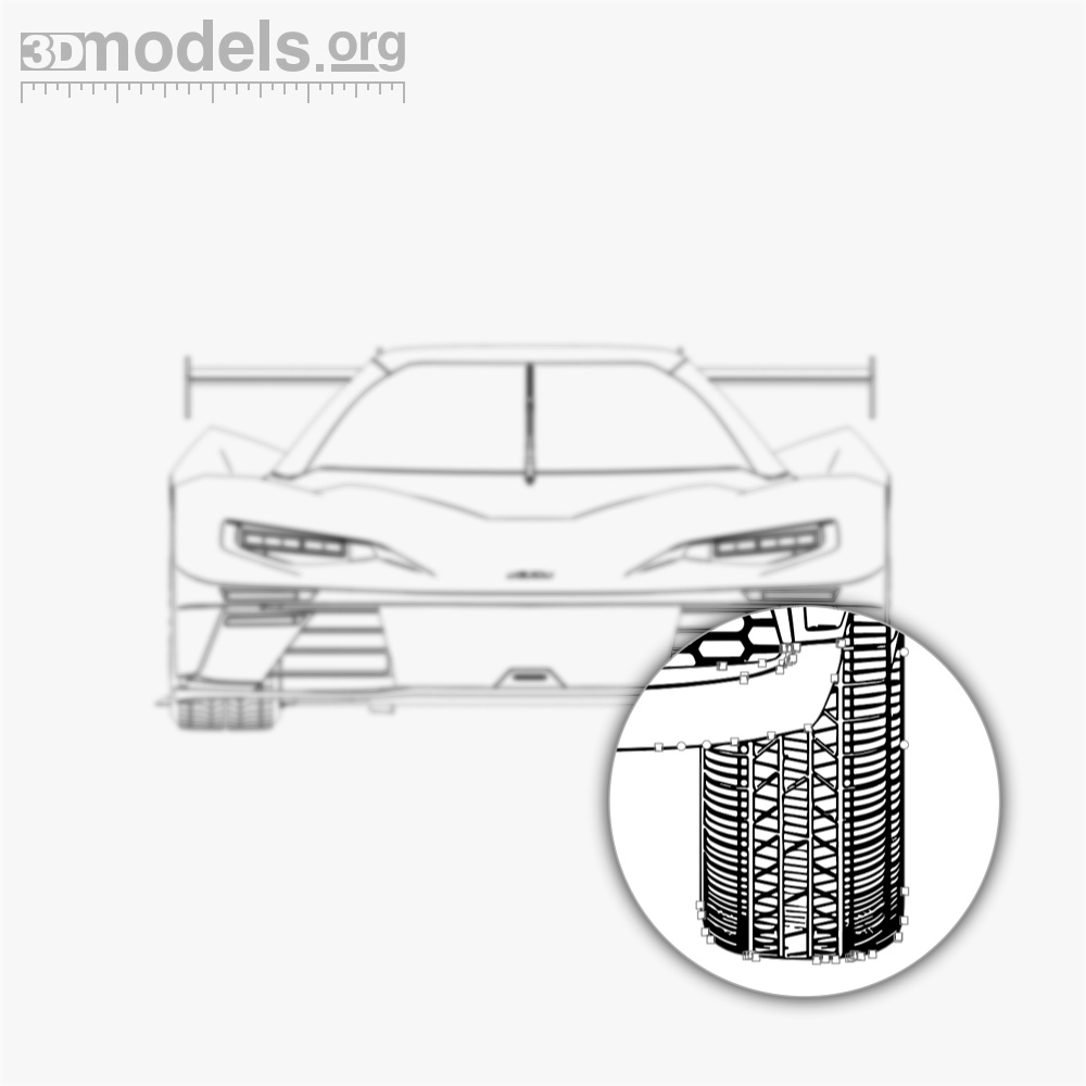 KTM X-Bow GTX 2025 Vector Blueprint - 3DModels.org