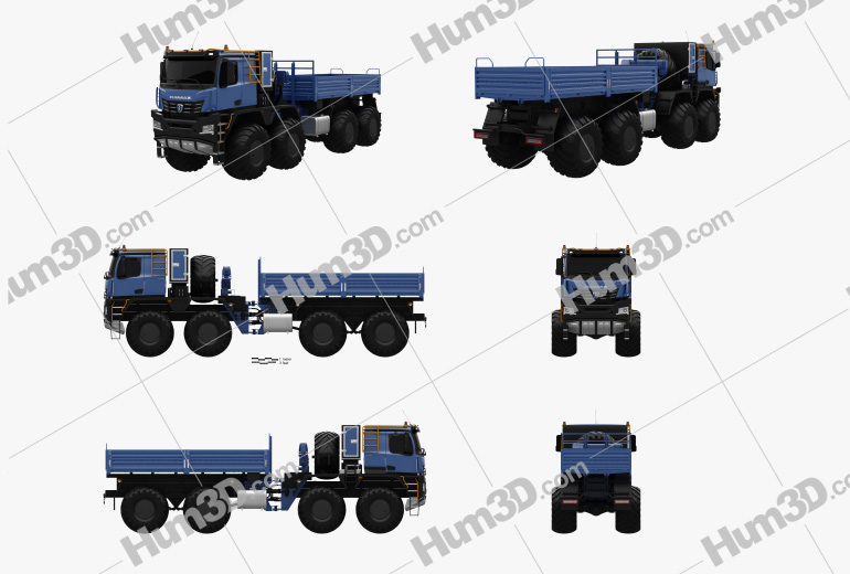 KamAZ 6355 Arctica Truck 2019 Blueprint Template - 3DModels.org