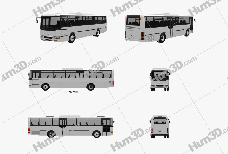 Karosa Recreo C 955 bus 1997 Blueprint Template - 3DModels.org