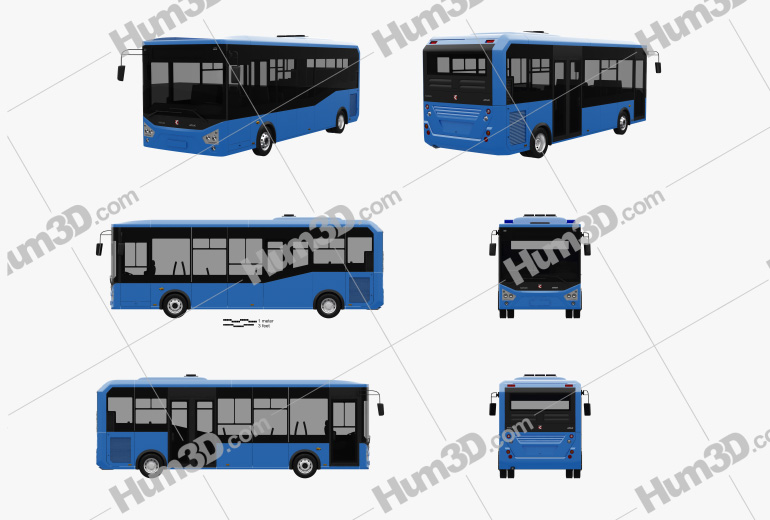 Karsan Atak bus 2014 Blueprint Template - 3DModels.org