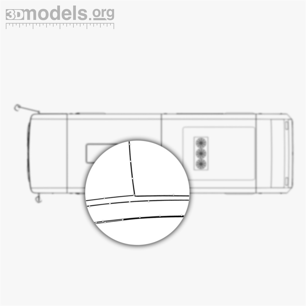 Karsan Atak Otobüs 2014 Vektör Teknik Çizim - 3DModels.org