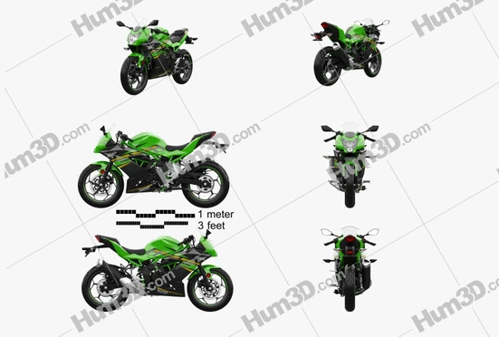 Kawasaki Ninja blueprints Download in PNG - 3DModels.org
