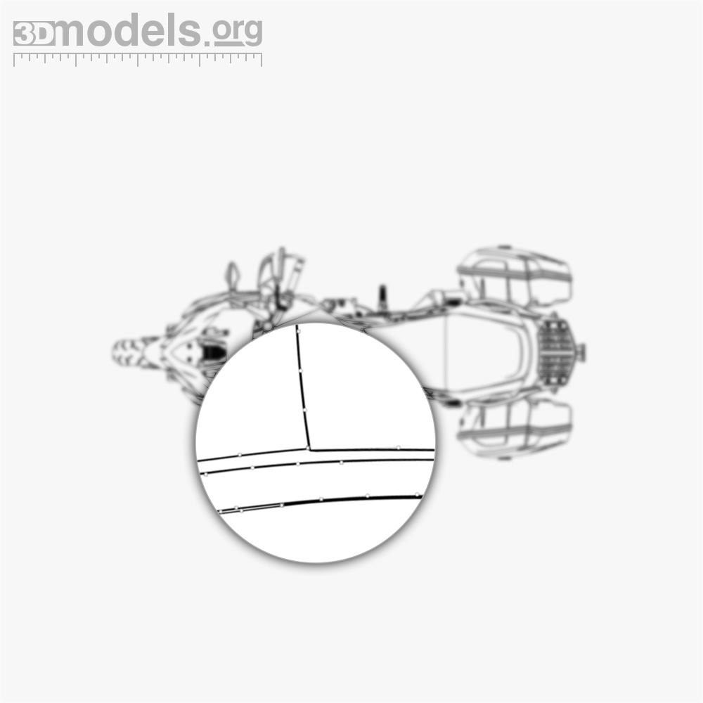 Kawasaki Versys 1000 SE LTplus 2019 Vector Blueprint - 3DModels.org