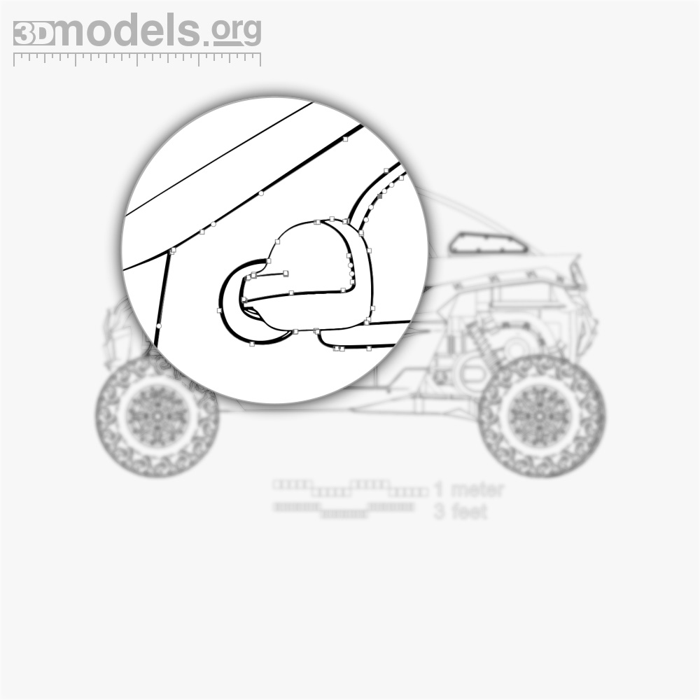 Kawasaki Teryx KRX 1000 2021 Vector Blueprint - 3DModels.org