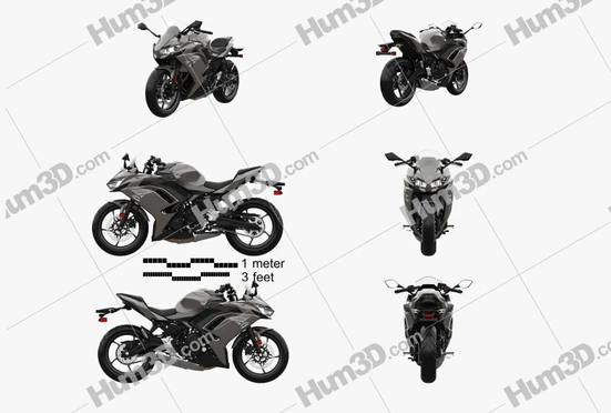 Kawasaki Ninja blueprints Download in PNG - 3DModels.org