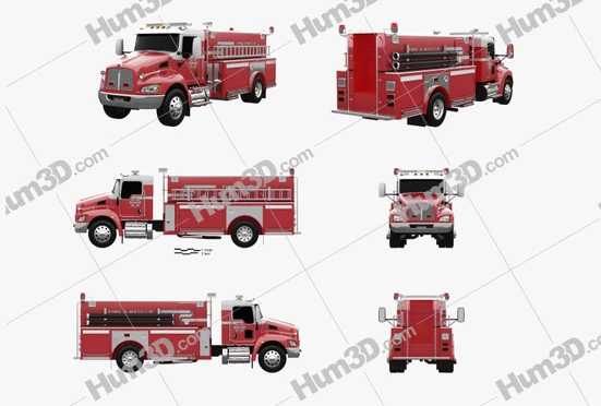 Fire truck blueprints Download in PNG - 3DModels.org