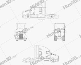 DAF XF 450 FT Tractor Truck 2-axle 2022 Blueprint - 3DModels.org