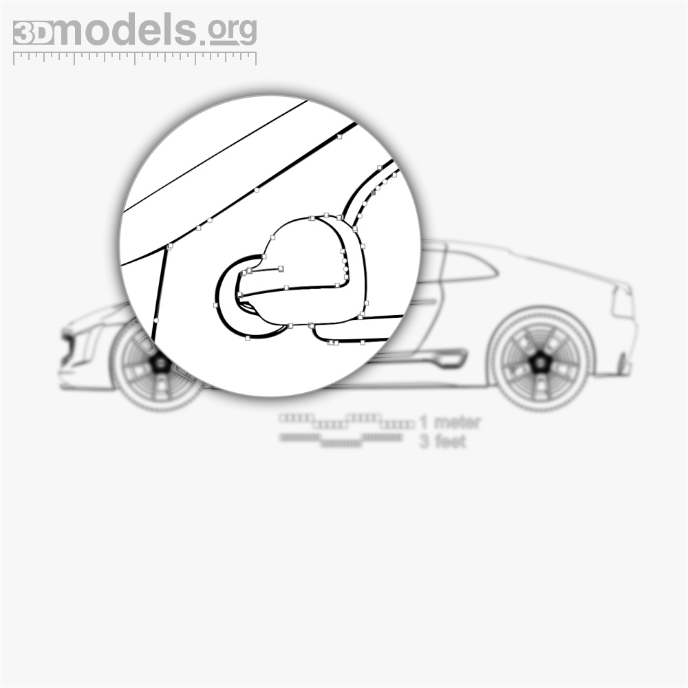 Kia GT4 Stinger 2014 Vector Blueprint - 3DModels.org