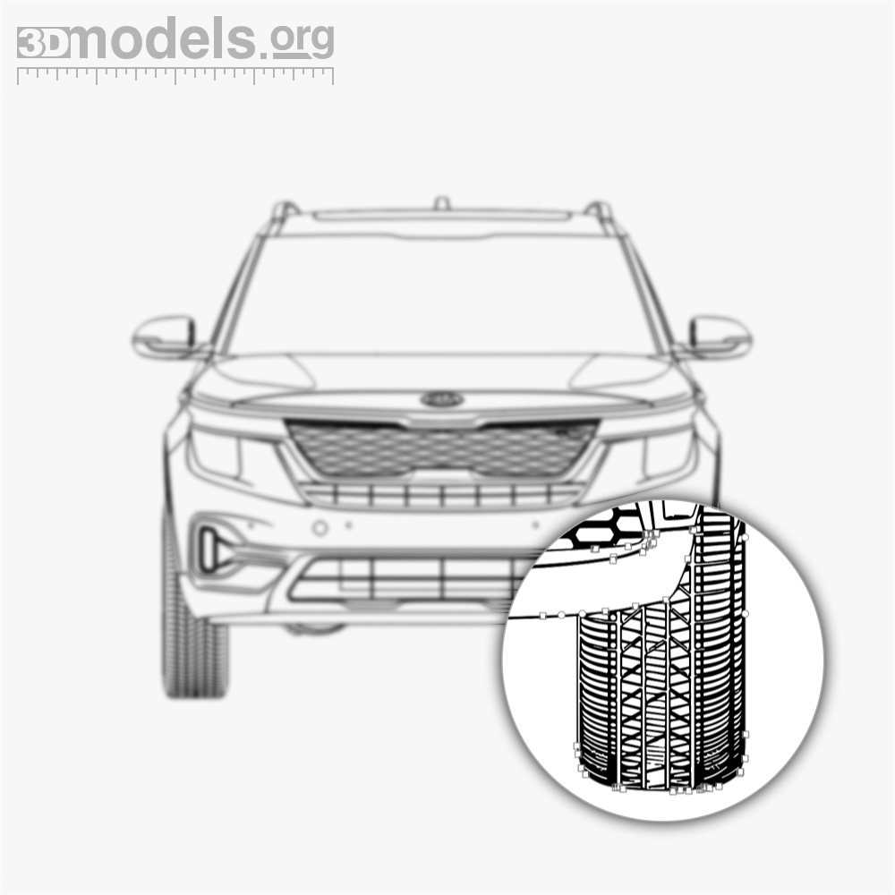 Kia Seltos GT-Line 2023 Vector Blueprint - 3DModels.org