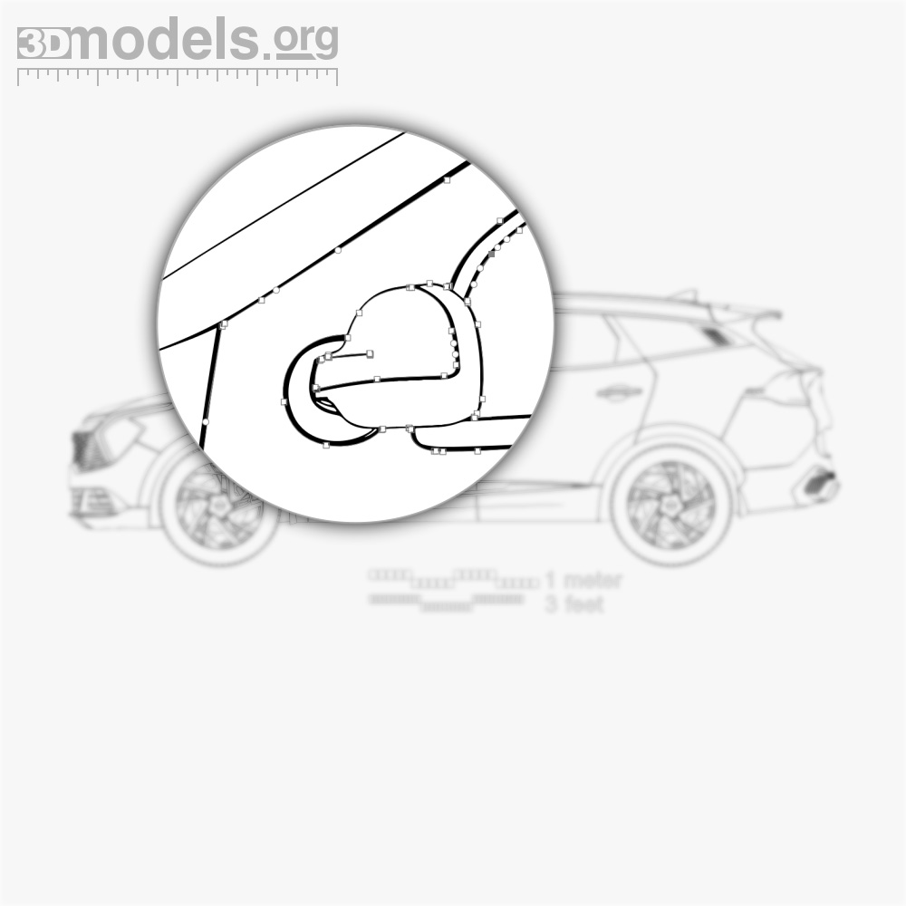 Kia Sportage 2024 Vector Blueprint - 3DModels.org
