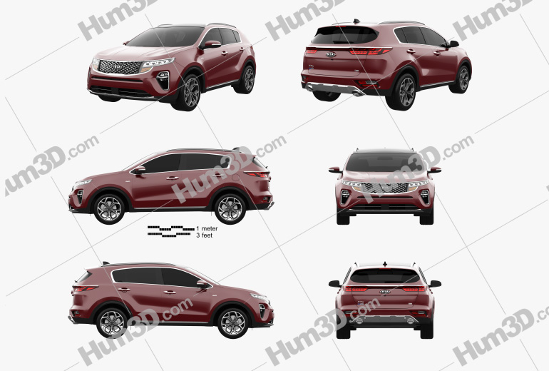 Kia KX5 2021 Blueprint Template - 3DModels.org