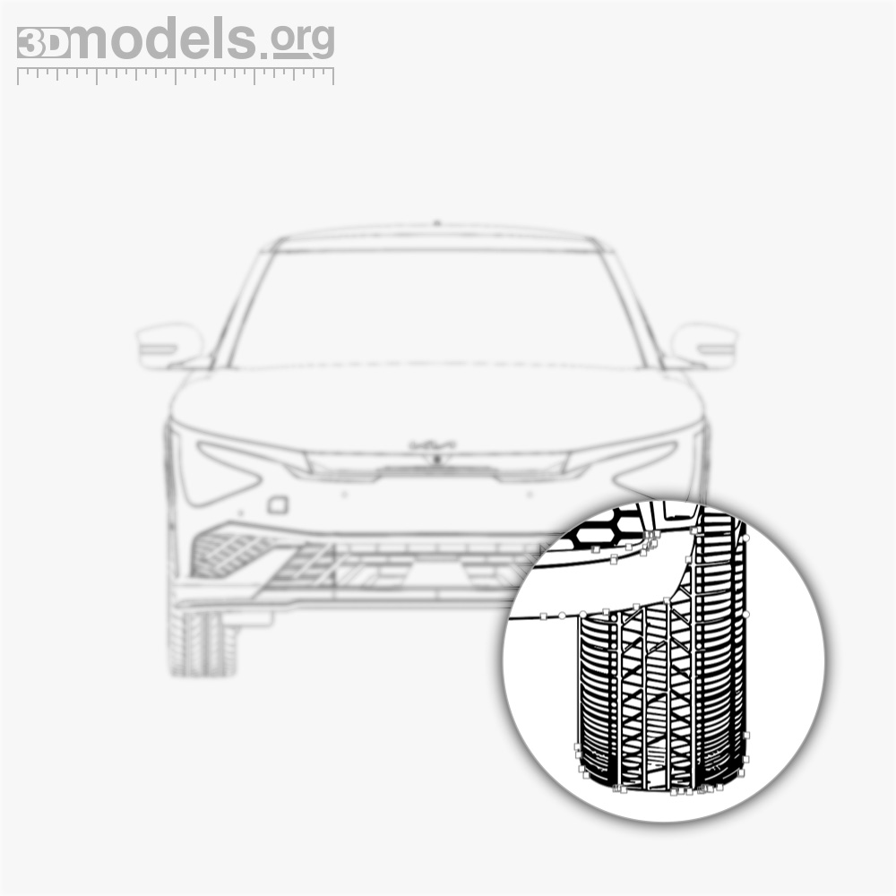 Kia EV6 GT-Line 2025 Vector Blueprint - 3DModels.org