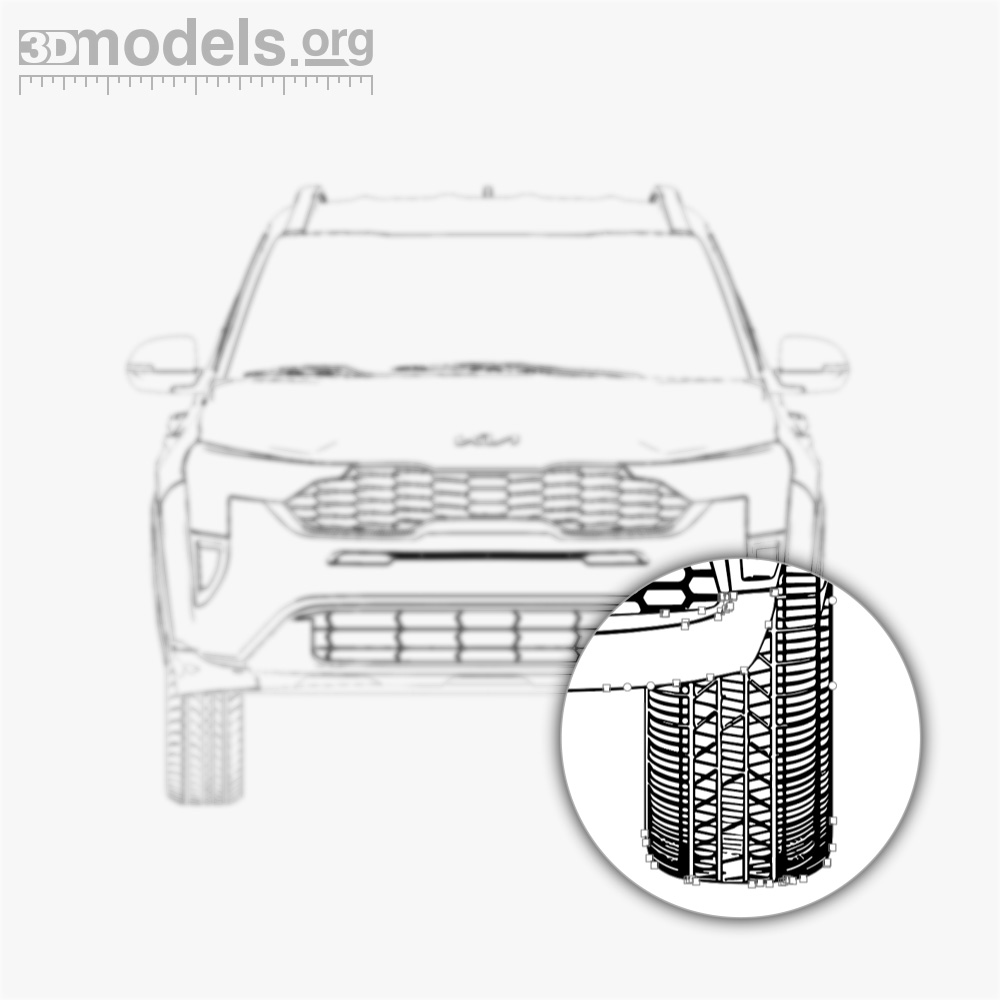 Kia Sonet 2025 Vector Blueprint - 3DModels.org