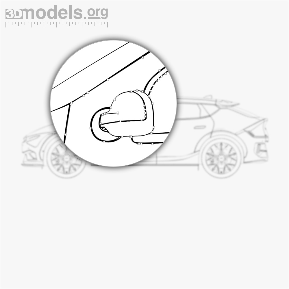 Kia EV6 GT 2025 Vector Blueprint - 3DModels.org